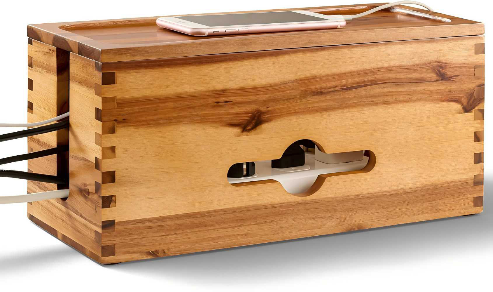 yitesiUSA Acacia Wood Cable Management Box - Wayfair Canada