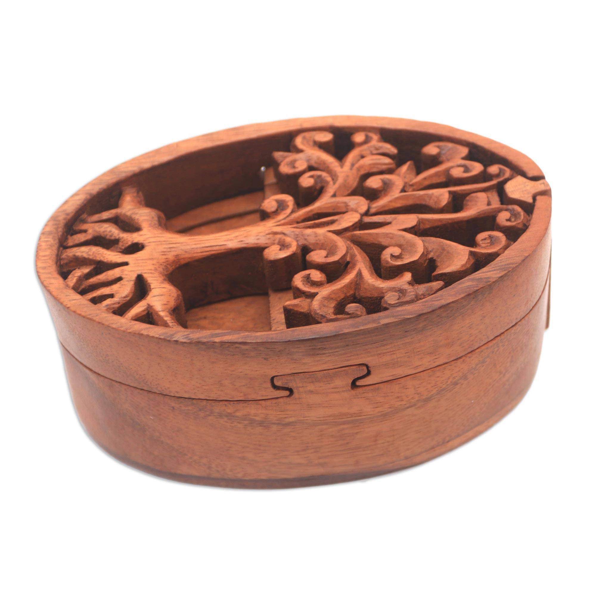 Millwood Pines Thorsby Tree Oval Wood Puzzle Box | Wayfair