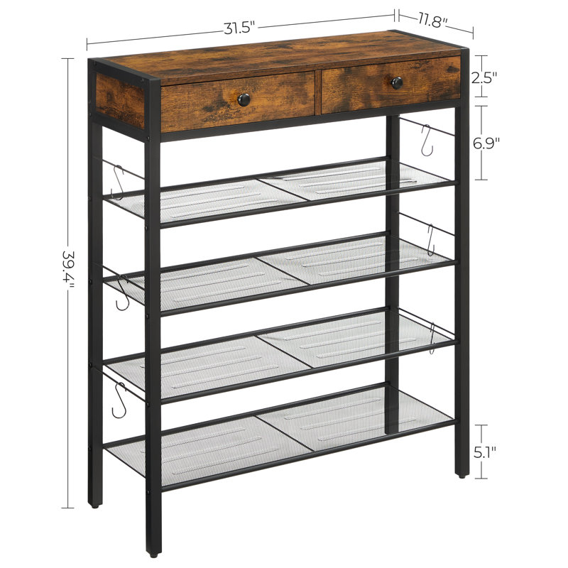 Steelside™ 12 Pair Shoe Rack & Reviews | Wayfair