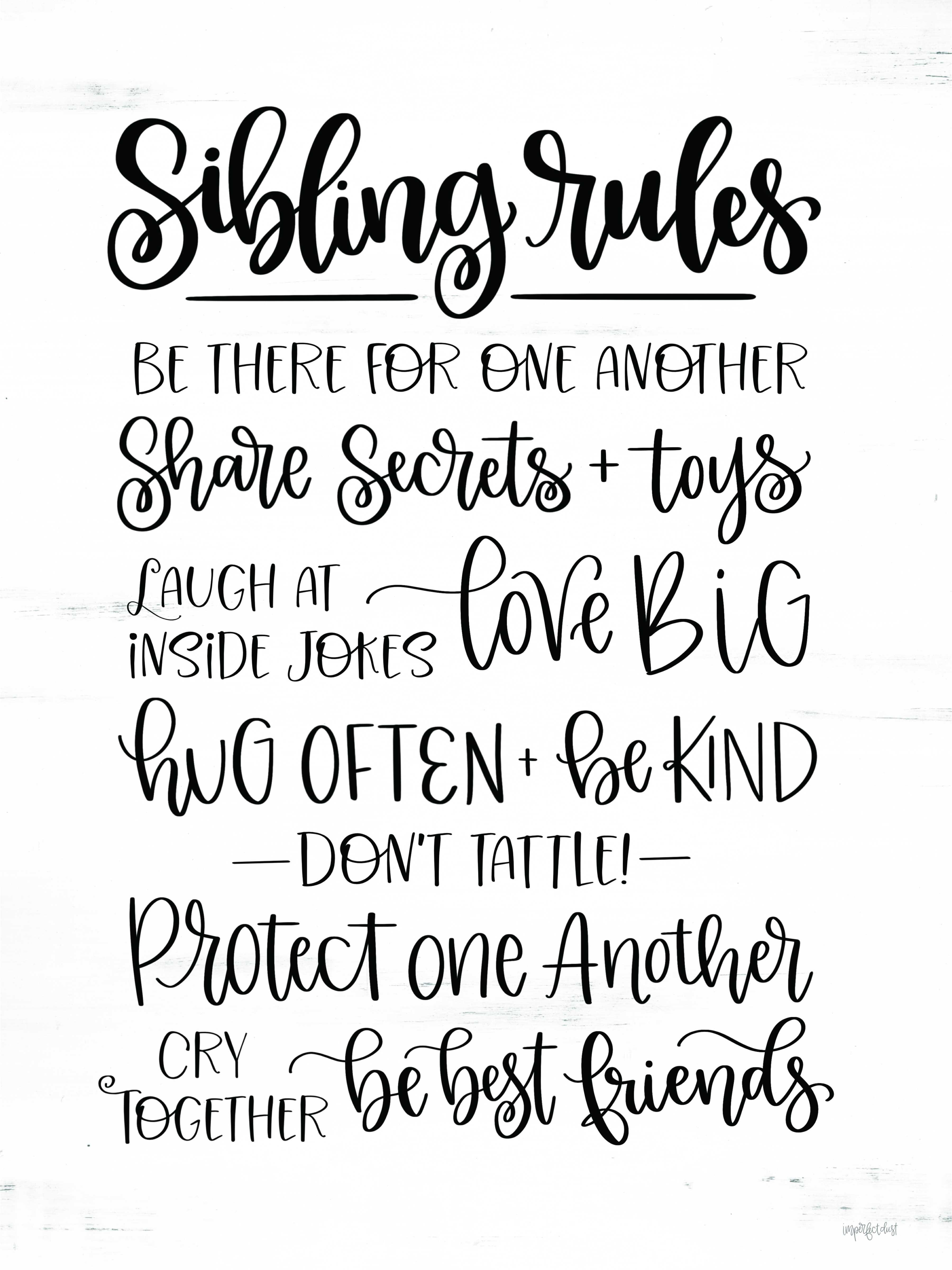 Trinx Sibling Rules - Wrapped Canvas Print | Wayfair
