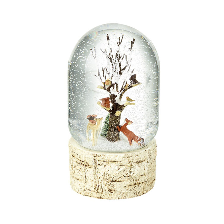The Seasonal Aisle Musical Woodland Animal Snow Globe | Wayfair.co.uk