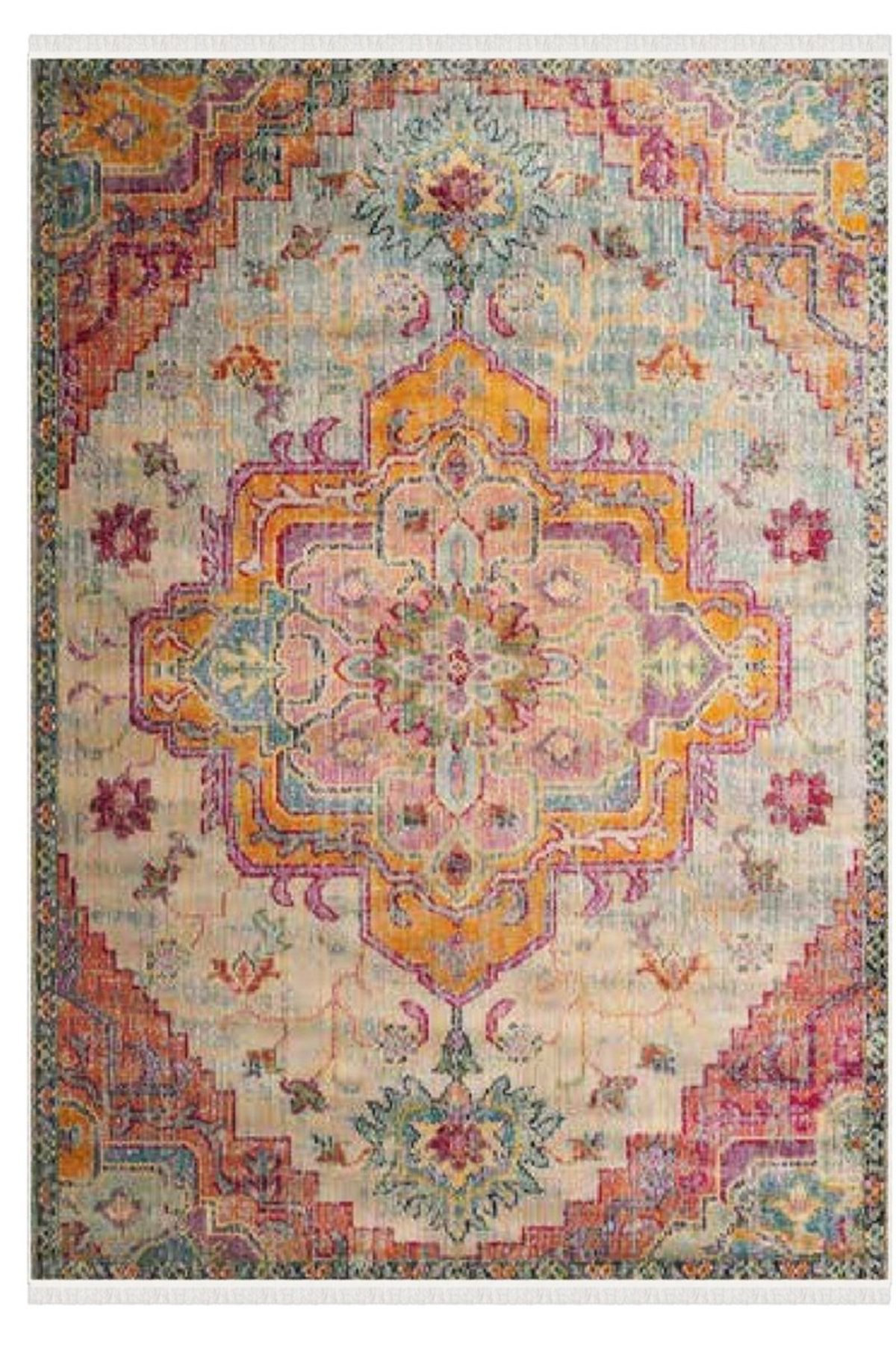Rugpera Franchester Orange And Pink Color Oriental Design Carpet ...