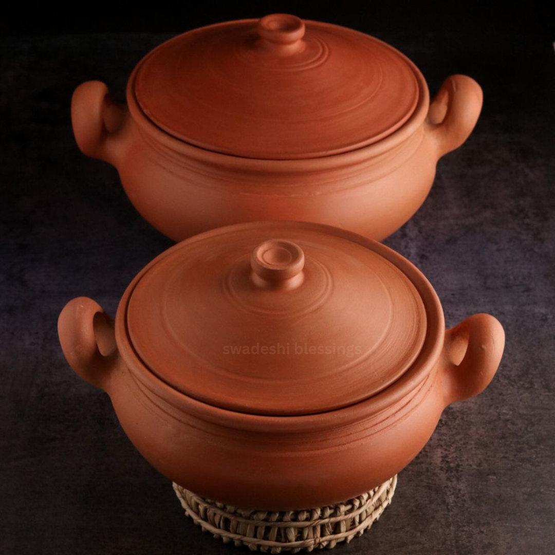 Swadeshi Blessings Unglazed Clay Pot For Cooking | Earthen Kadai ...