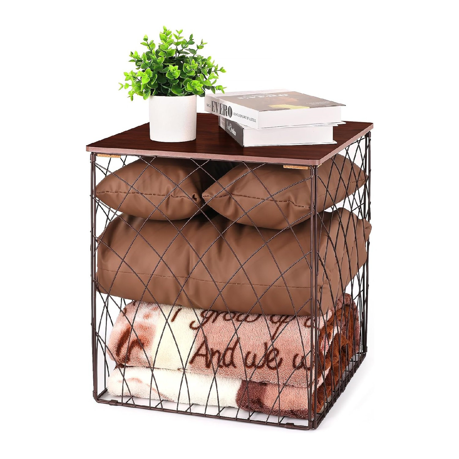 George Oliver Small Coffee Table Storage, Square End Tables Blanket ...