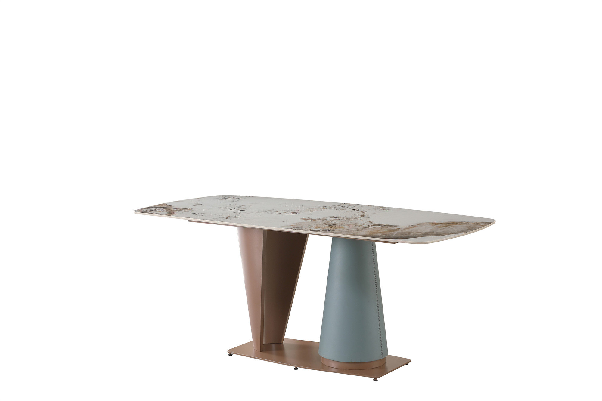 Orren Ellis 71" Sintered Stone Dining Table With Cone Shape Pedestal ...
