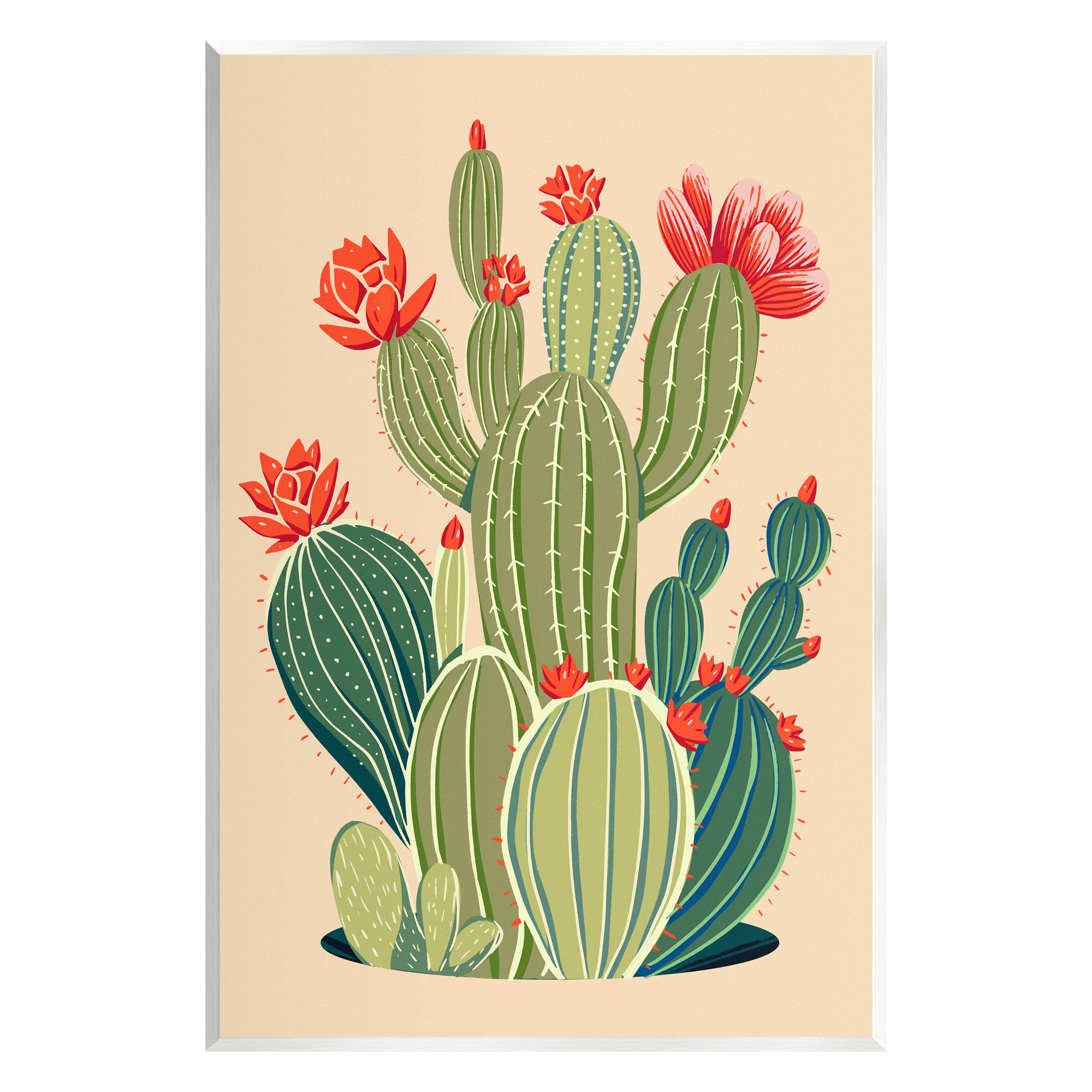 Stupell Industries Whimsical Cactus Flower Vegetation Wall Plaque Art ...