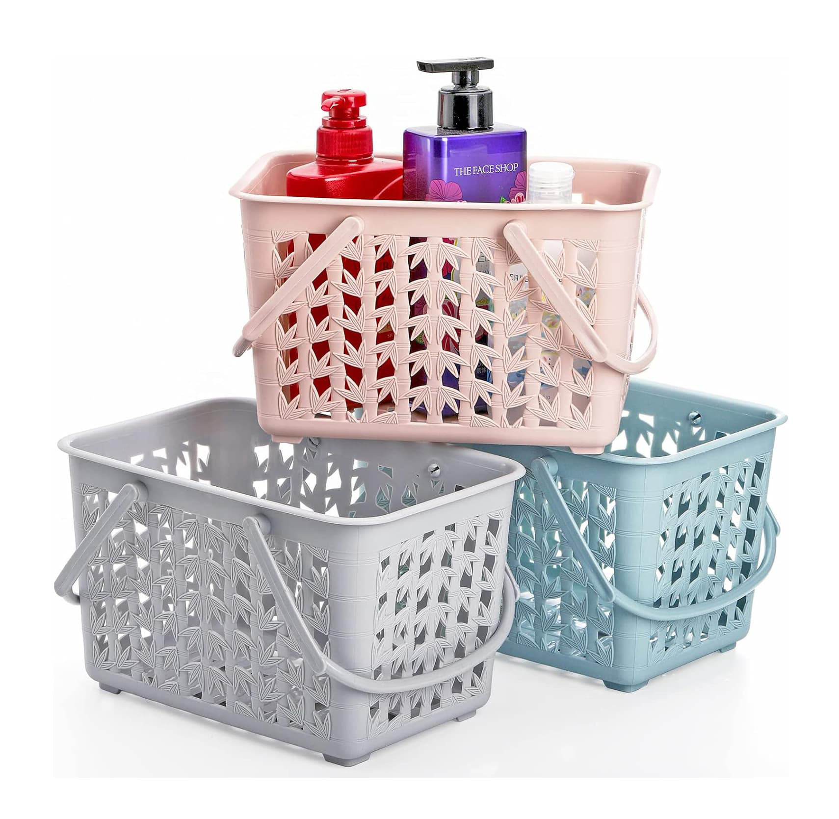 Latitude Run® 3-Pack Plastic Shower Caddy Baskets - Portable Totes with ...