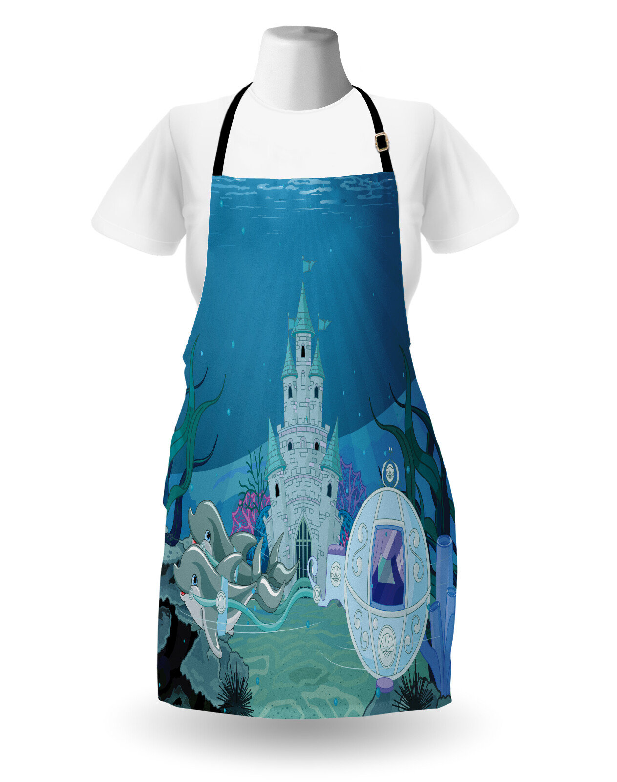 East Urban Home Ocean Apron Unisex, Mermaid Castle, Adult Size ...