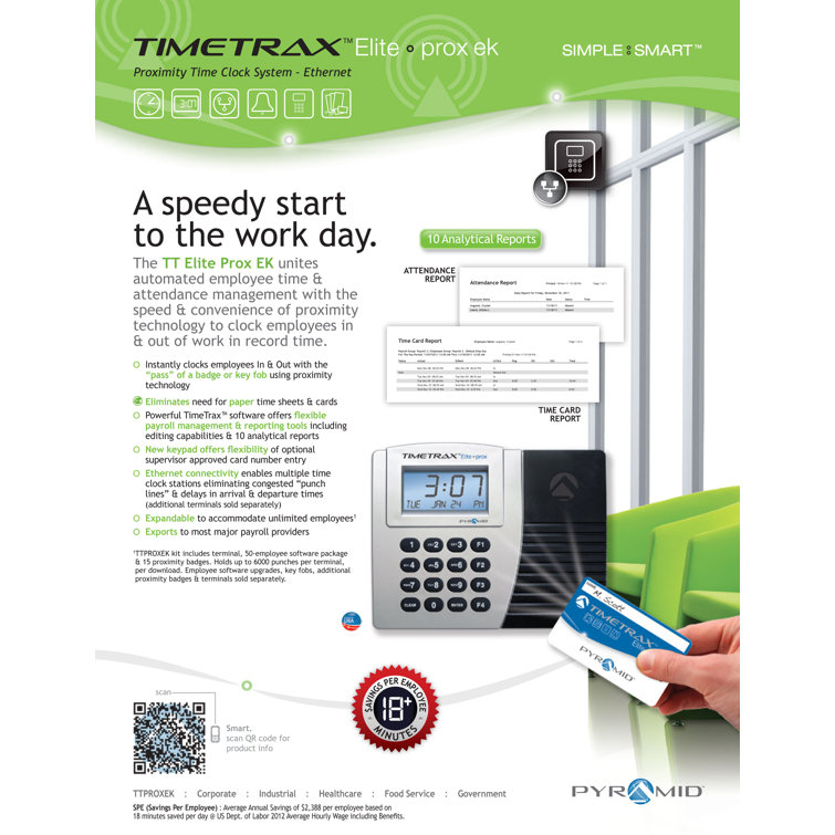 Pyramid Proximity Time Clock System - Wayfair Canada