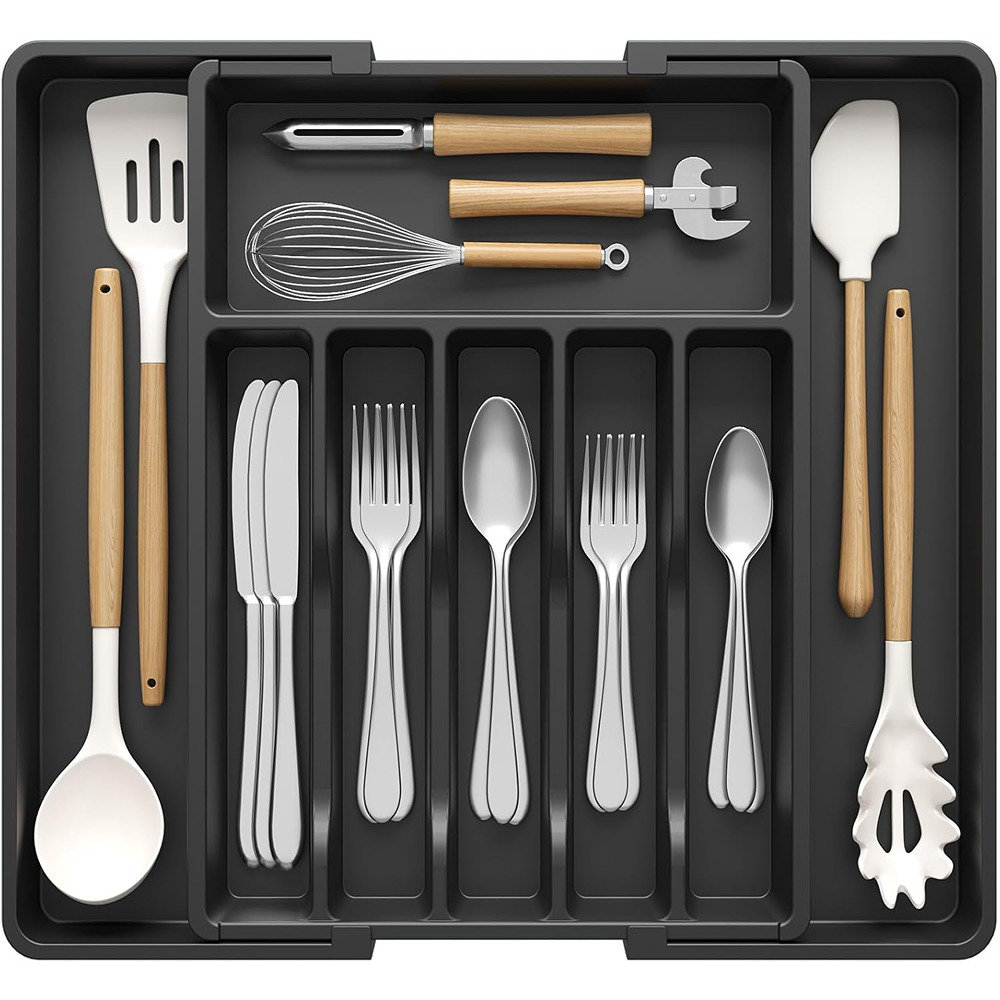 MAXAYA Deep Silverware Drawer Organizer For Kitchen, Expandable ...