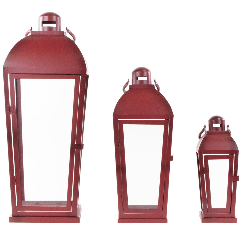 Northlight Seasonal Red Antique Style Candle Lanterns | Wayfair