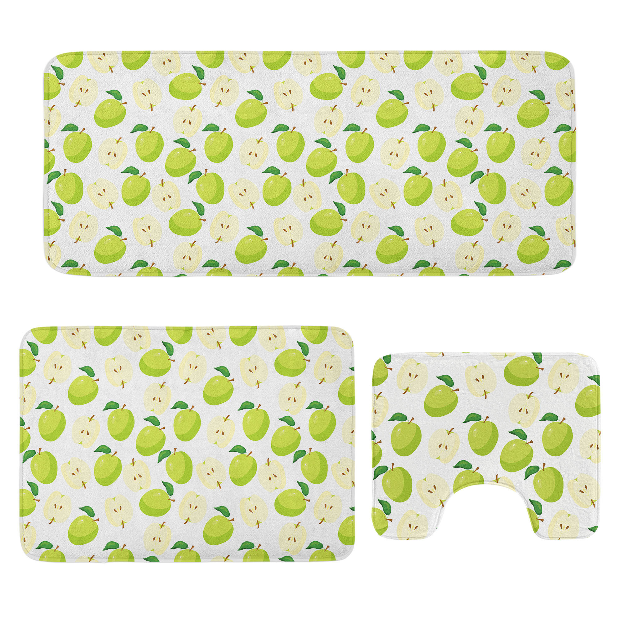 East Urban Home Fruits Bathroom Rug Set 3 Pieces U-Shape & Rectangle ...