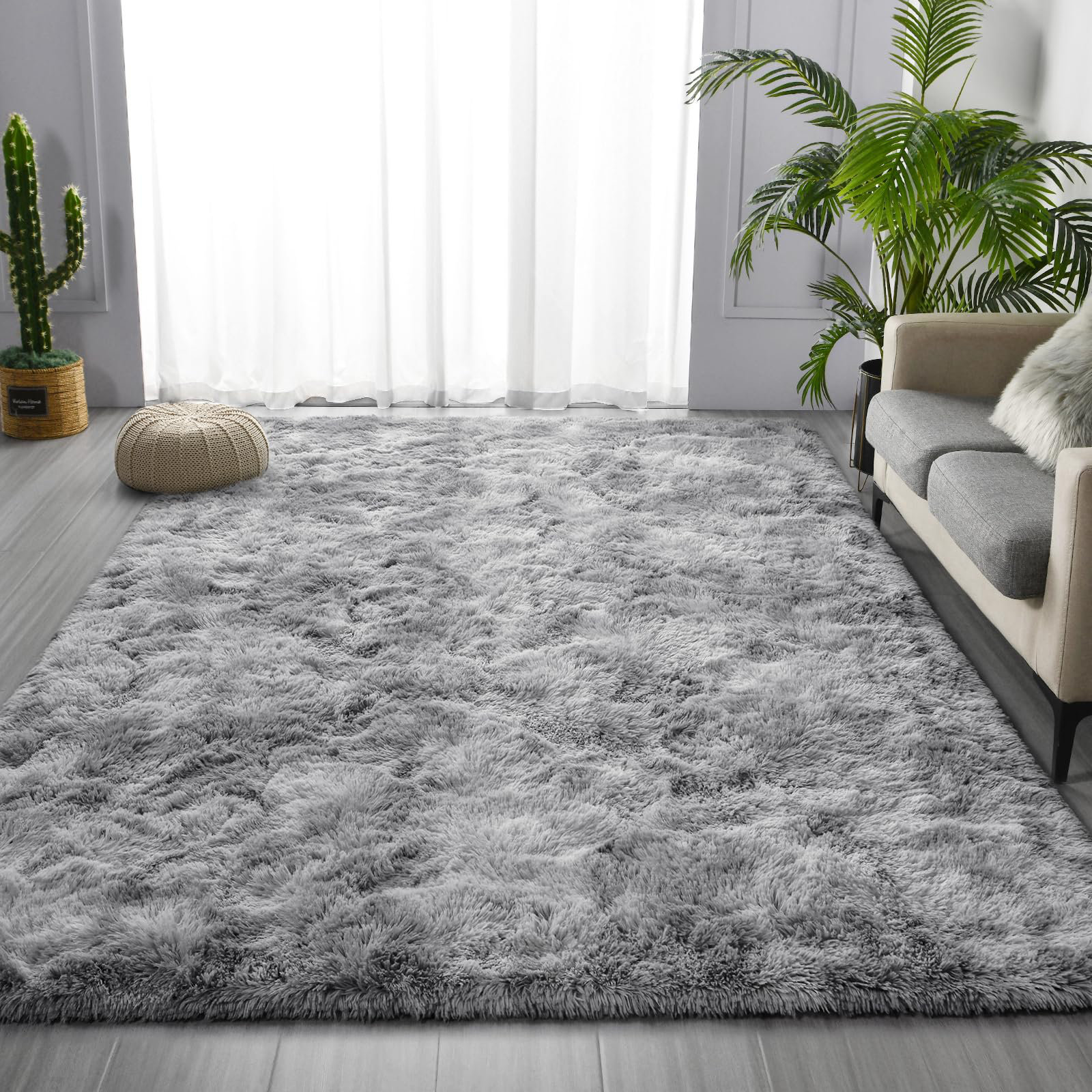 Mercer41 Large Plush Rugs, Tie-Dyed Plush Living Room Rugs, Super Soft ...