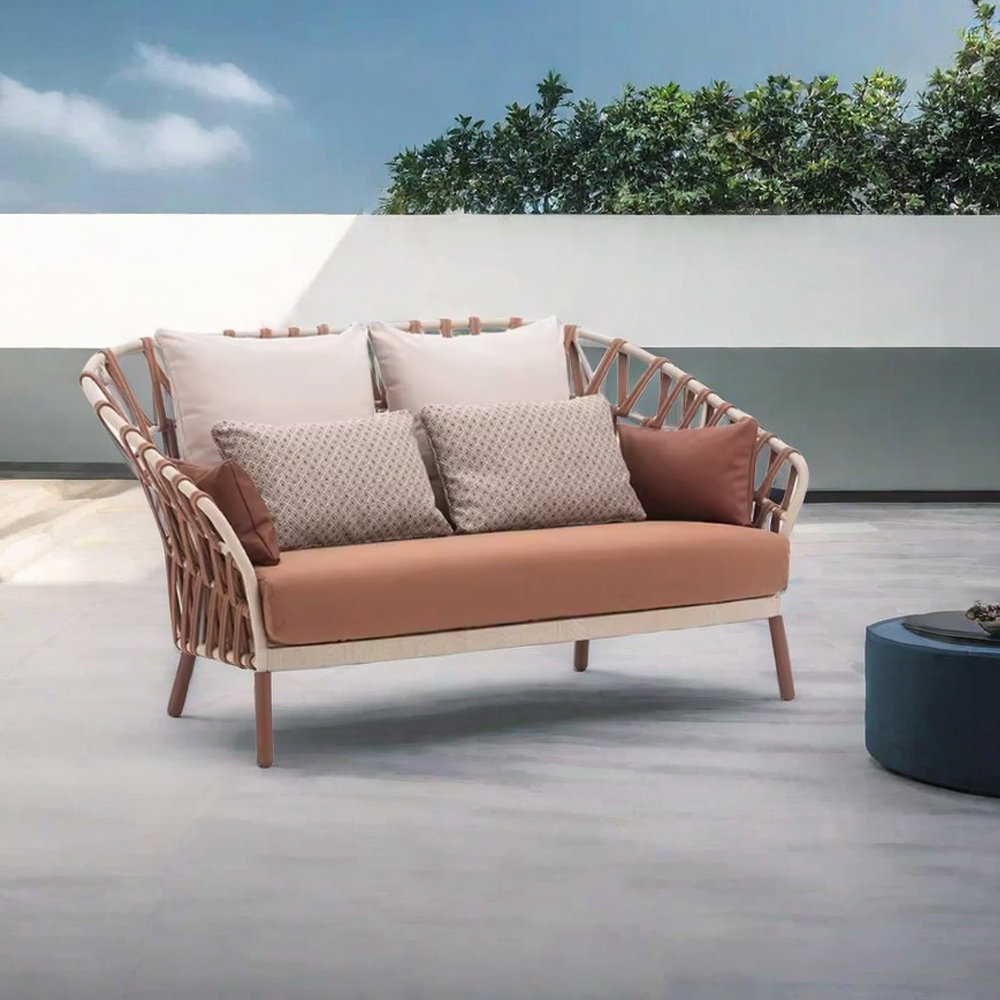 Elegance Furnishings Outdoor Waterproof Hemp Rope Leisure Sofa | Wayfair