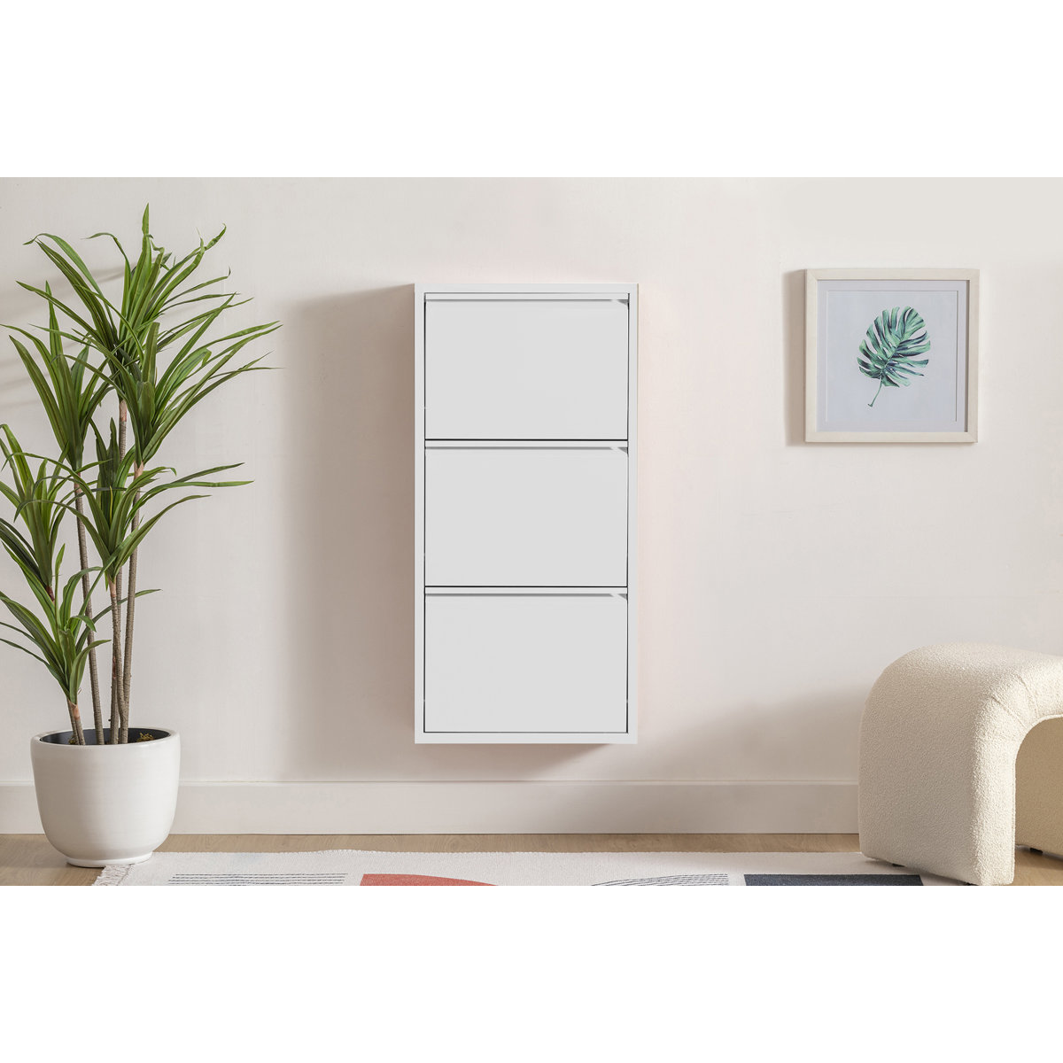 Latitude Run Thara 6 Pair Shoe Storage Metal Cabinet - Tilt-Drawer Wall ...
