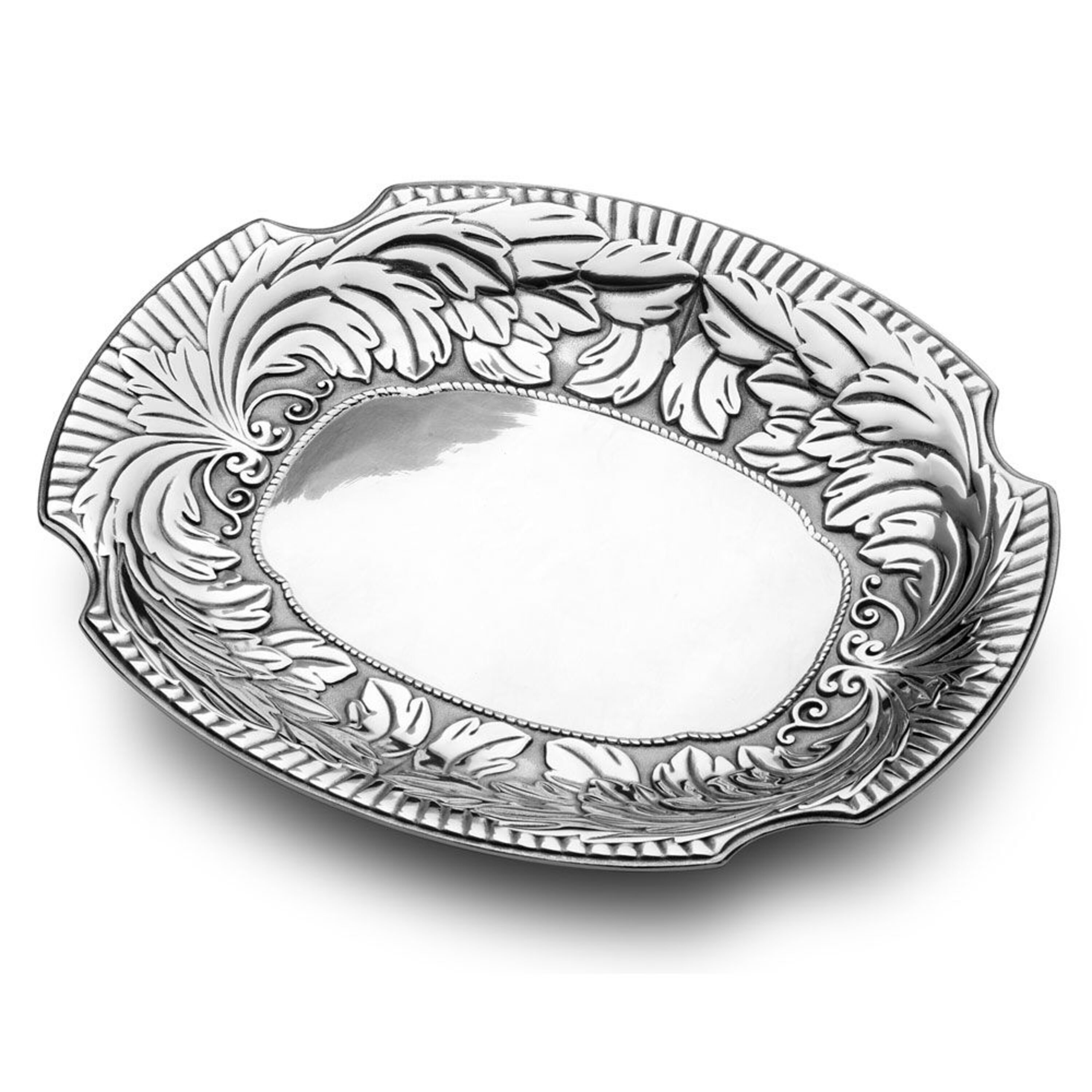Wilton Armetale Acanthus Large Tray, 19.25 Inch, Silver | Wayfair
