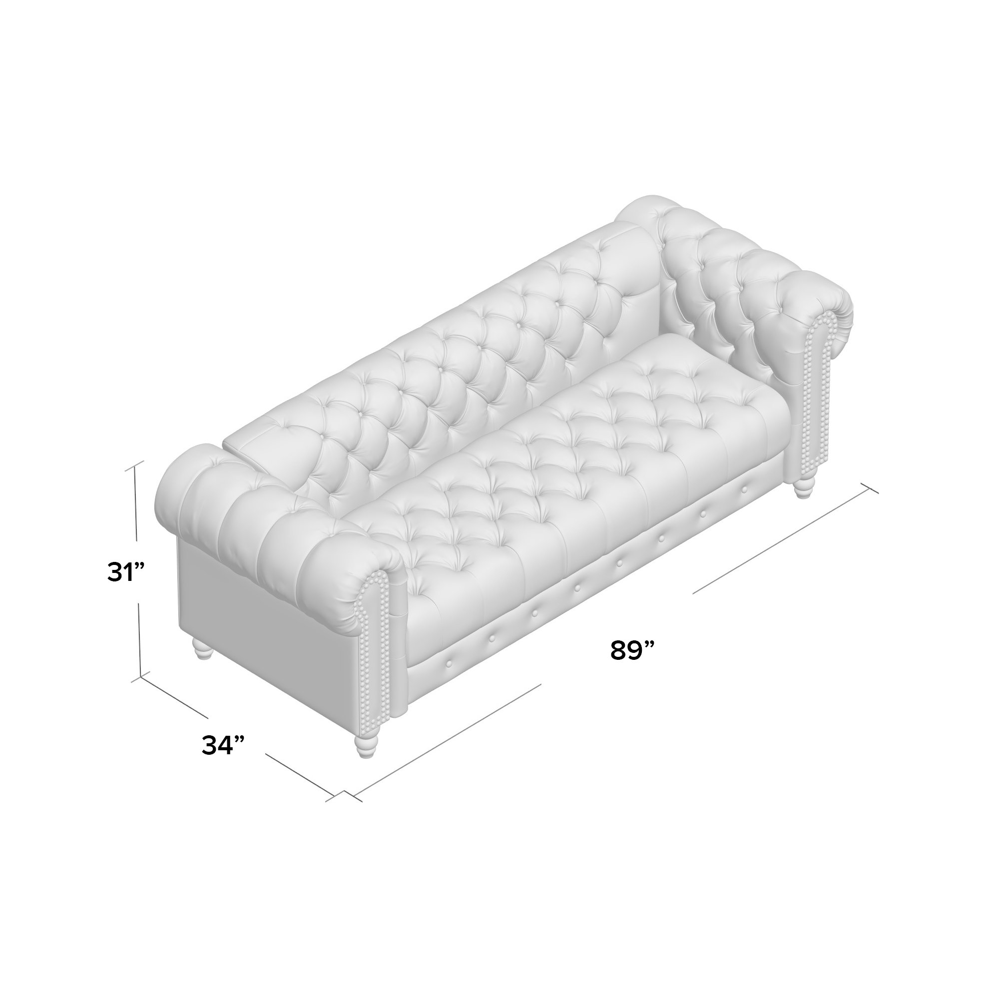Rosdorf Park Monk 89" Velvet Rolled Arm Chesterfield Sofa & Reviews ...