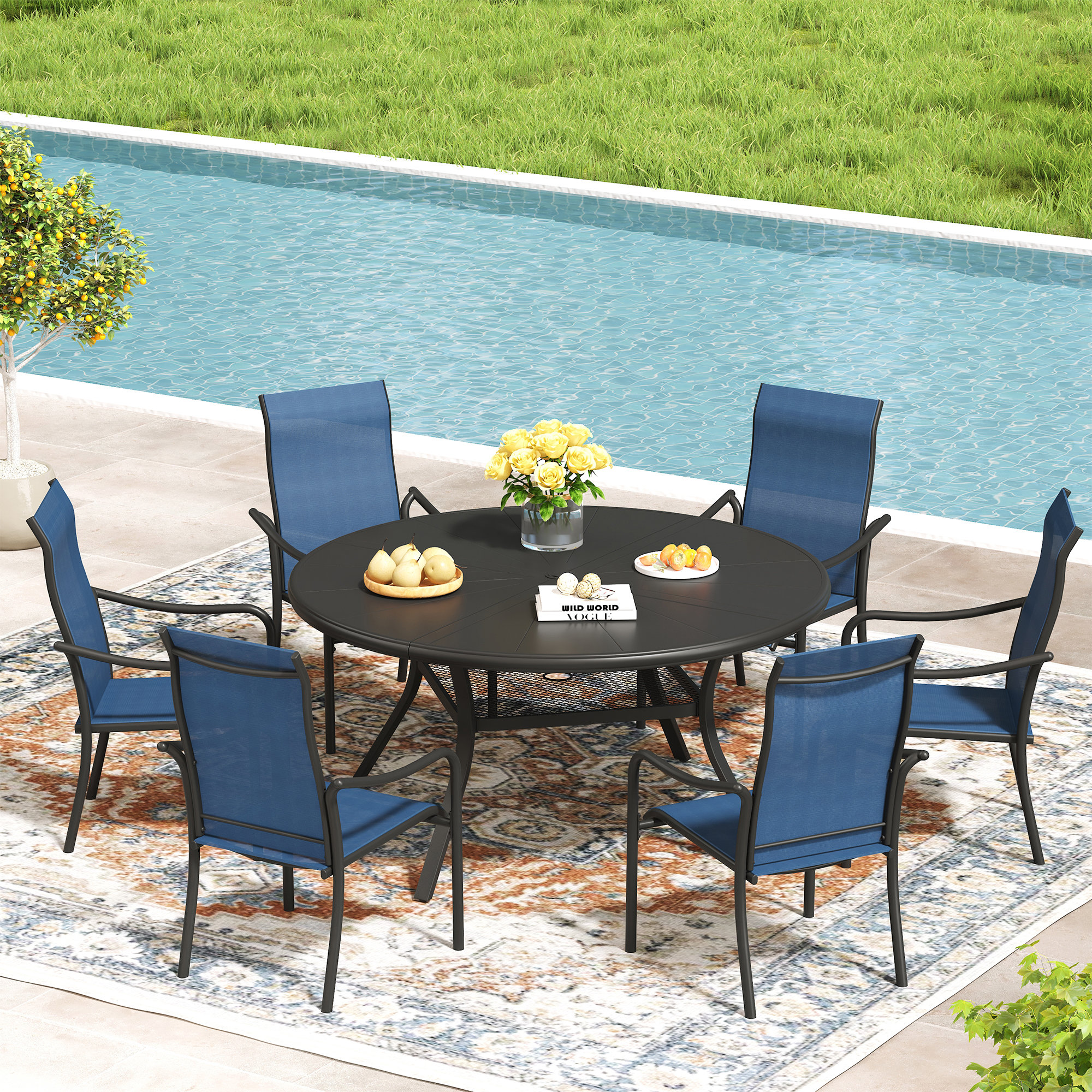 Lark Manor™ Outdoor Patio Stacking Dining Armchairs | Wayfair