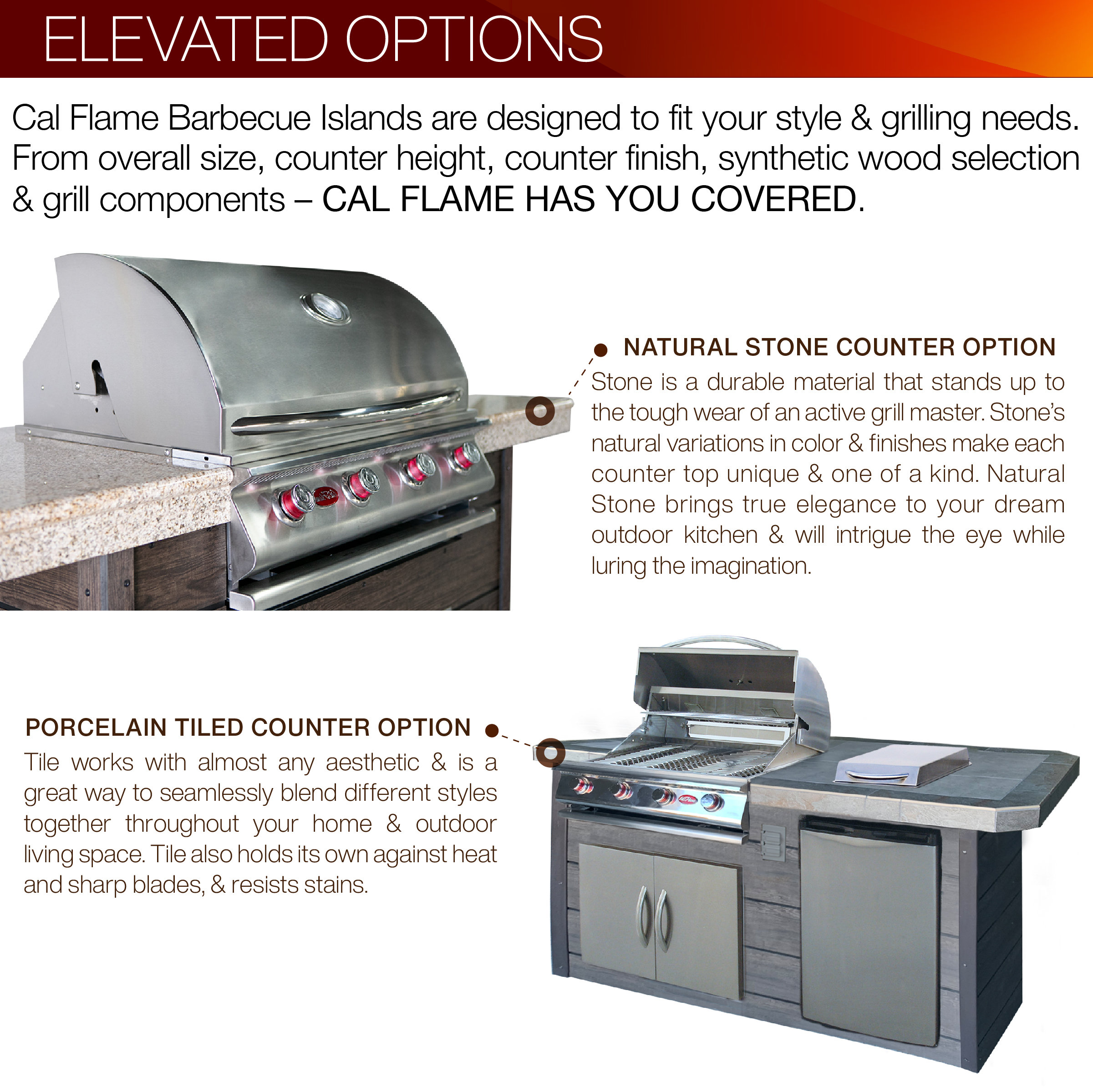 Cal Flame 83.5'' 3 BBQ Grill Island with 4 - Burner Grill - Wayfair Canada