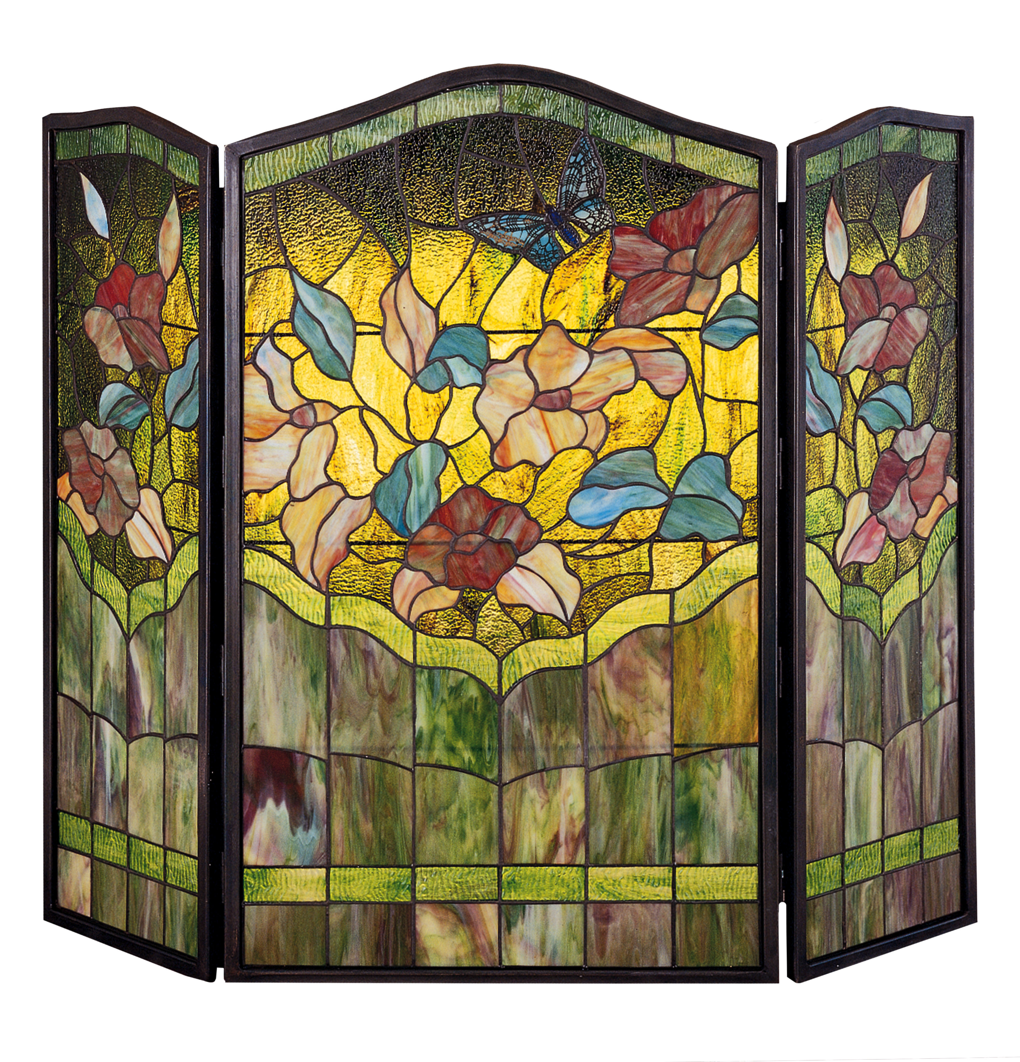 Meyda Lighting Butterfly 3 Panel Brass Fireplace Screen | Wayfair