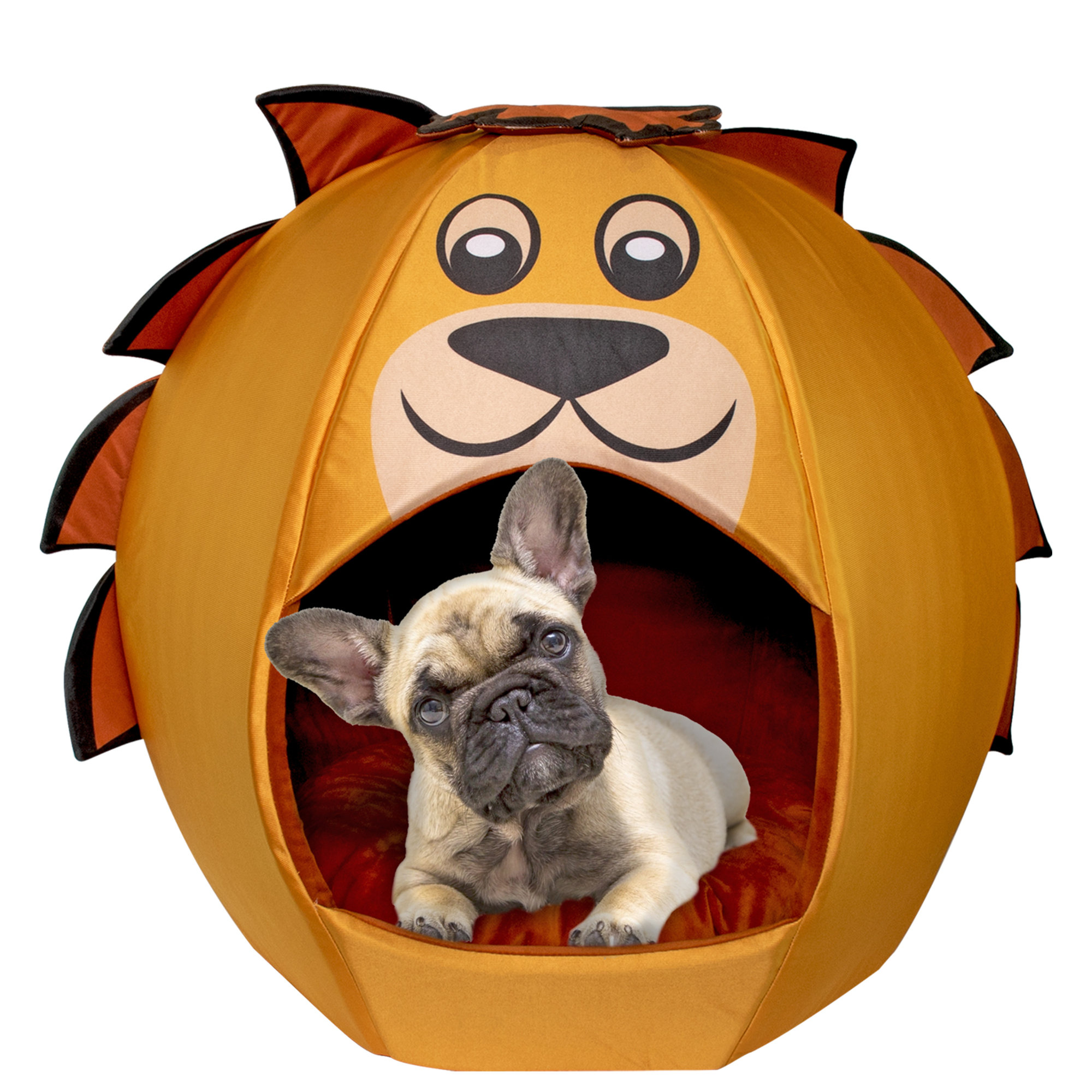 Tucker Murphy Pet™ Pet Friends Igloo Bed: Small - Lion - Animal Face ...
