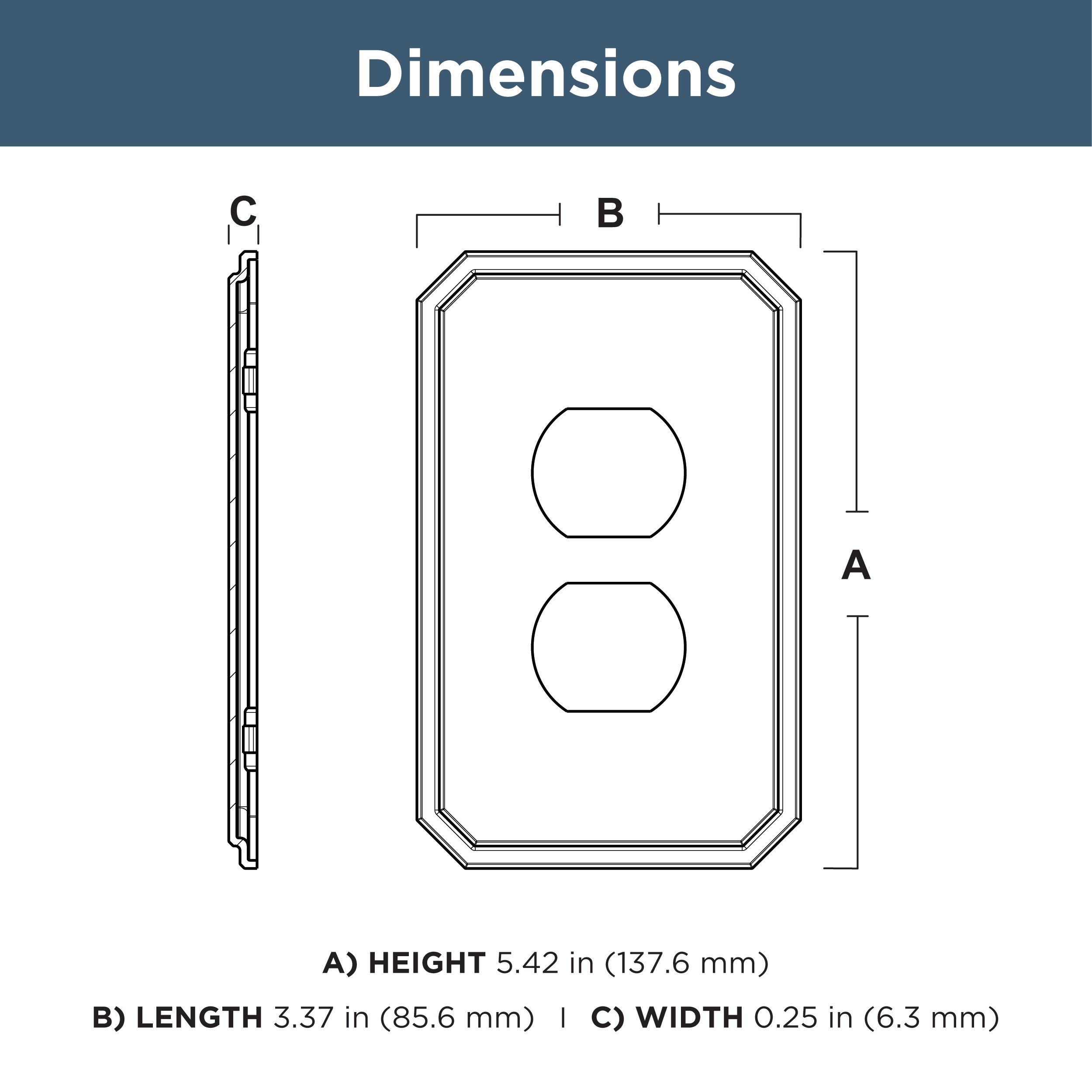 Franklin Brass Stepped Geometric 1-Gang Duplex/Outlet Cover Wall Plate ...