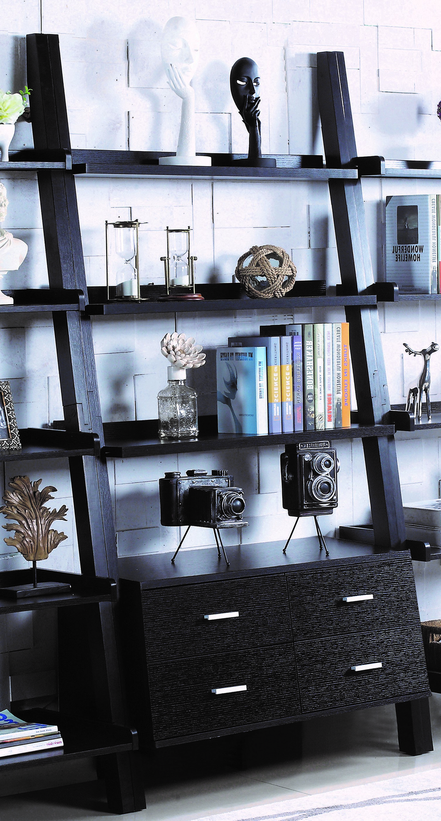 Hokku Designs Artai 33.5'' H x 72''' W Ladder Bookcase | Wayfair