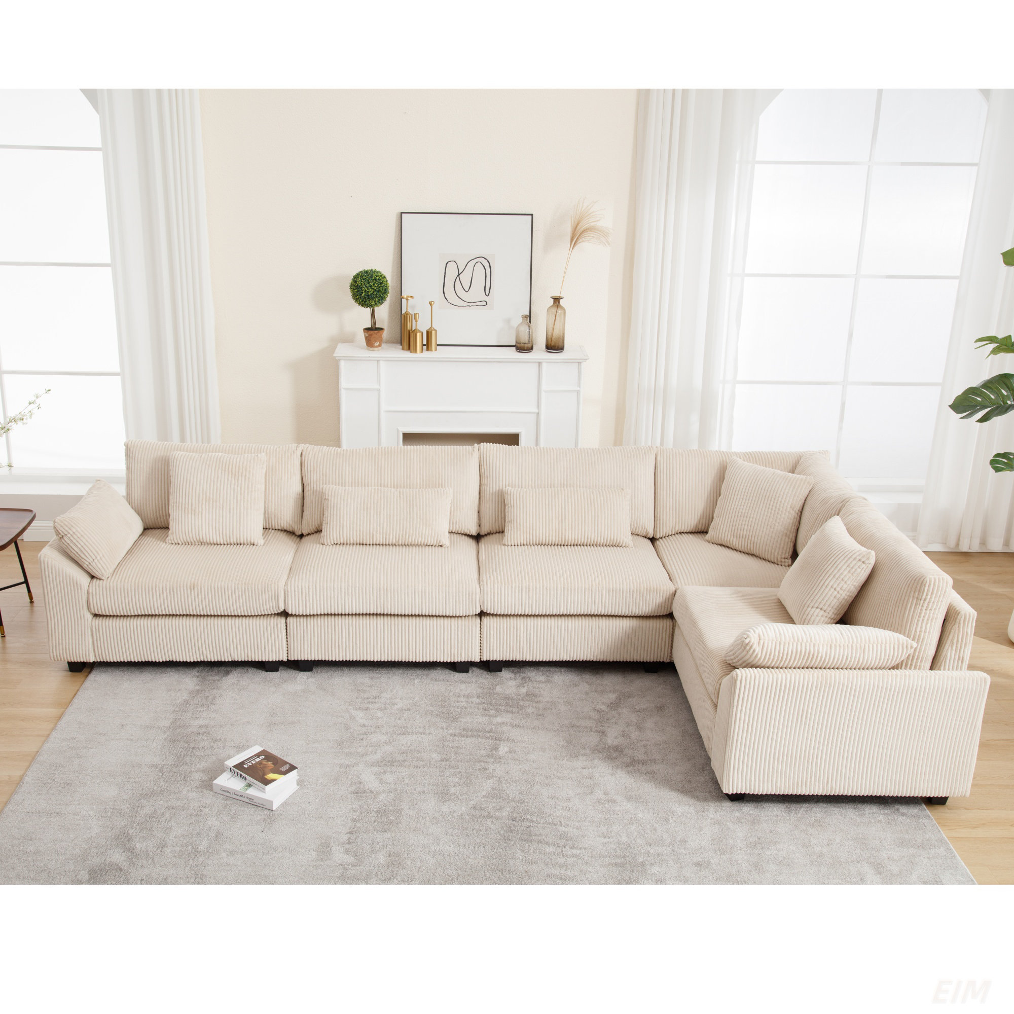 Latitude Run® Oversized Modular Sectional Sofa Couches Set,Corduroy ...