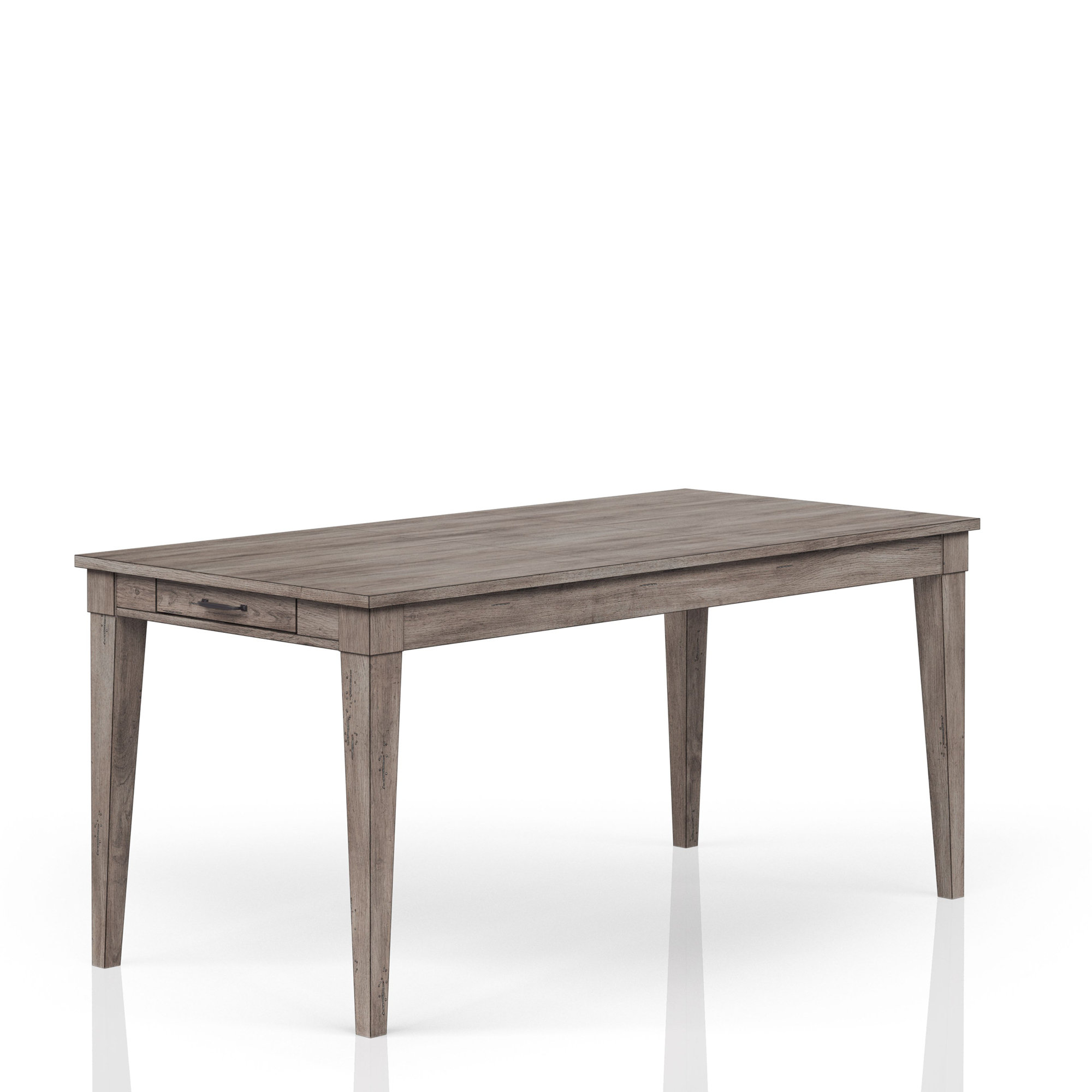 Ophelia & Co. Rustic Gray Dining Table Two Storage Drawers and Leaf ...