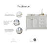 Alcott Hill® Queen 60" Sink Carrara Engineered Marble Countertop Bath ...