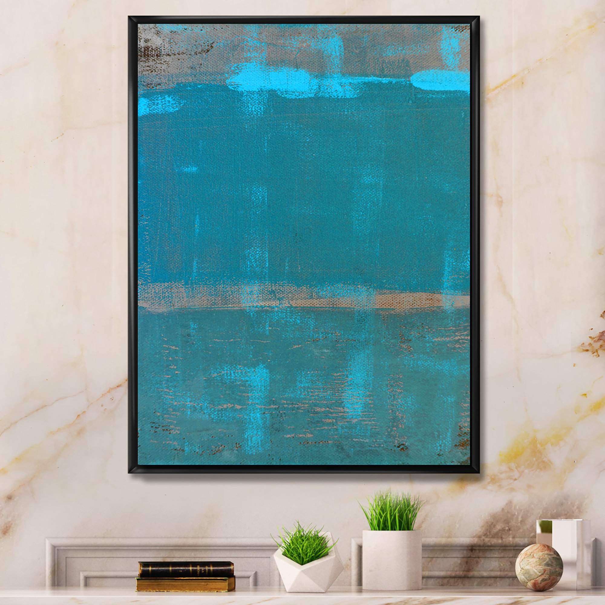 Wrought Studio Teal And Grey Abstract Art " Teal And Grey Abstract Art ...