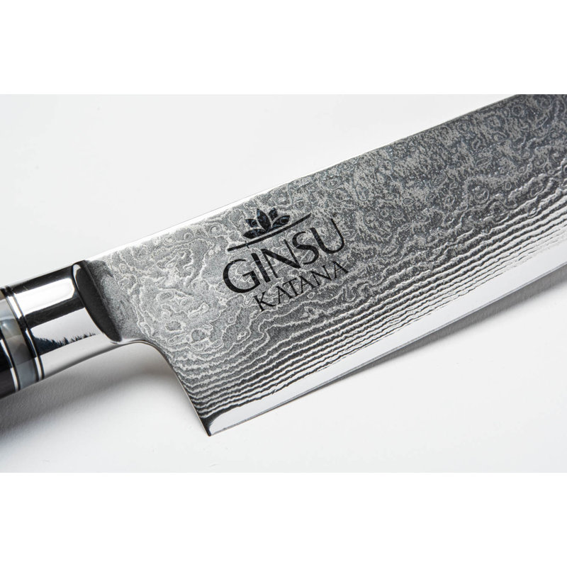 Ginsu Katana Damascus AUS 10 Japanese Ginsu Katana 7'' Santoku Knife ...