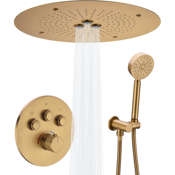 HIGEMZ 3-Way Push On/Off Button,Thermostatic Shower System | Wayfair