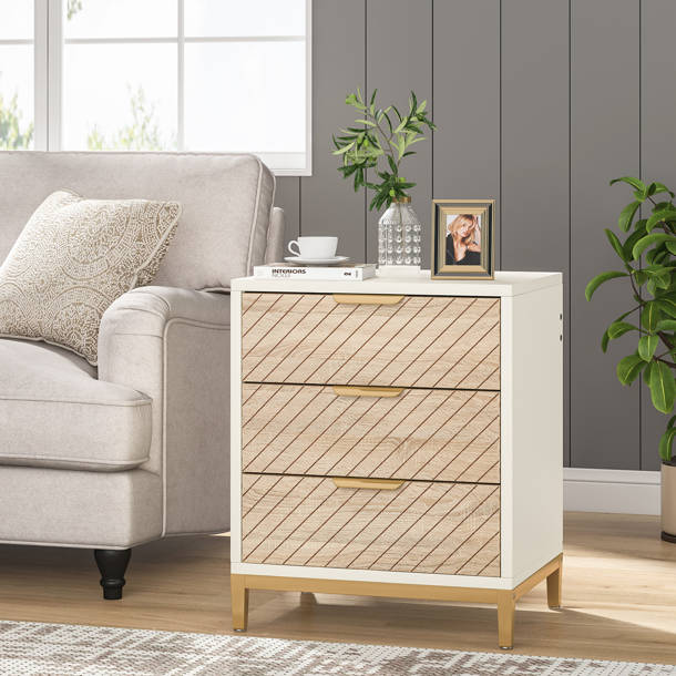 Mercer41 Emily-Kate 3 - Drawer Nightstand in White & Reviews | Wayfair