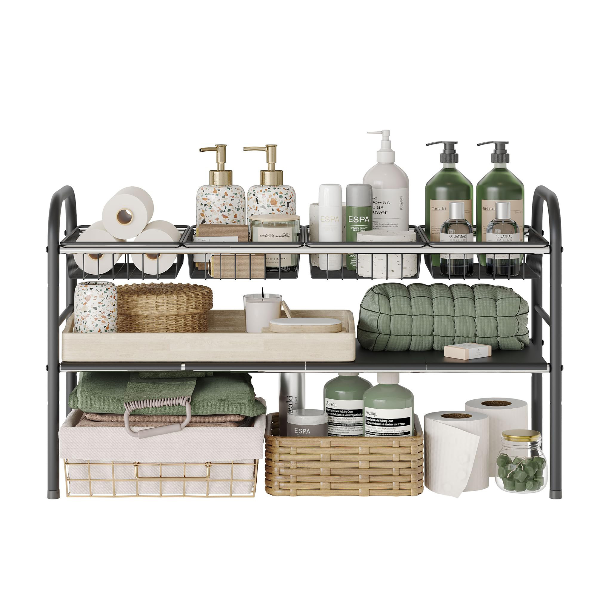 Mint Pantry® 2 Tier Expandable Cabinet Shelf | Wayfair