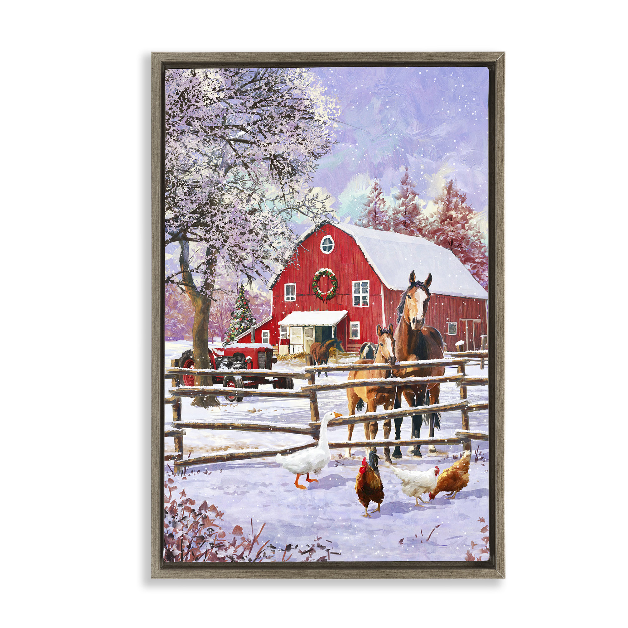 August Grove® Winter Farm Scene Framed Floater Canvas by Pip Wilson ...