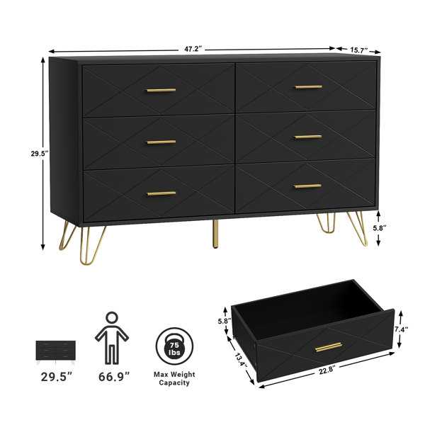 Mercer41 Talich 6 - Drawer Dresser & Reviews | Wayfair