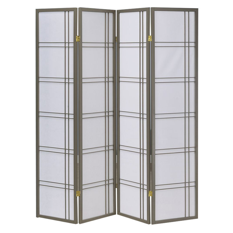 Ebern Designs Heger Gray Color 4 Panel Screen | Wayfair