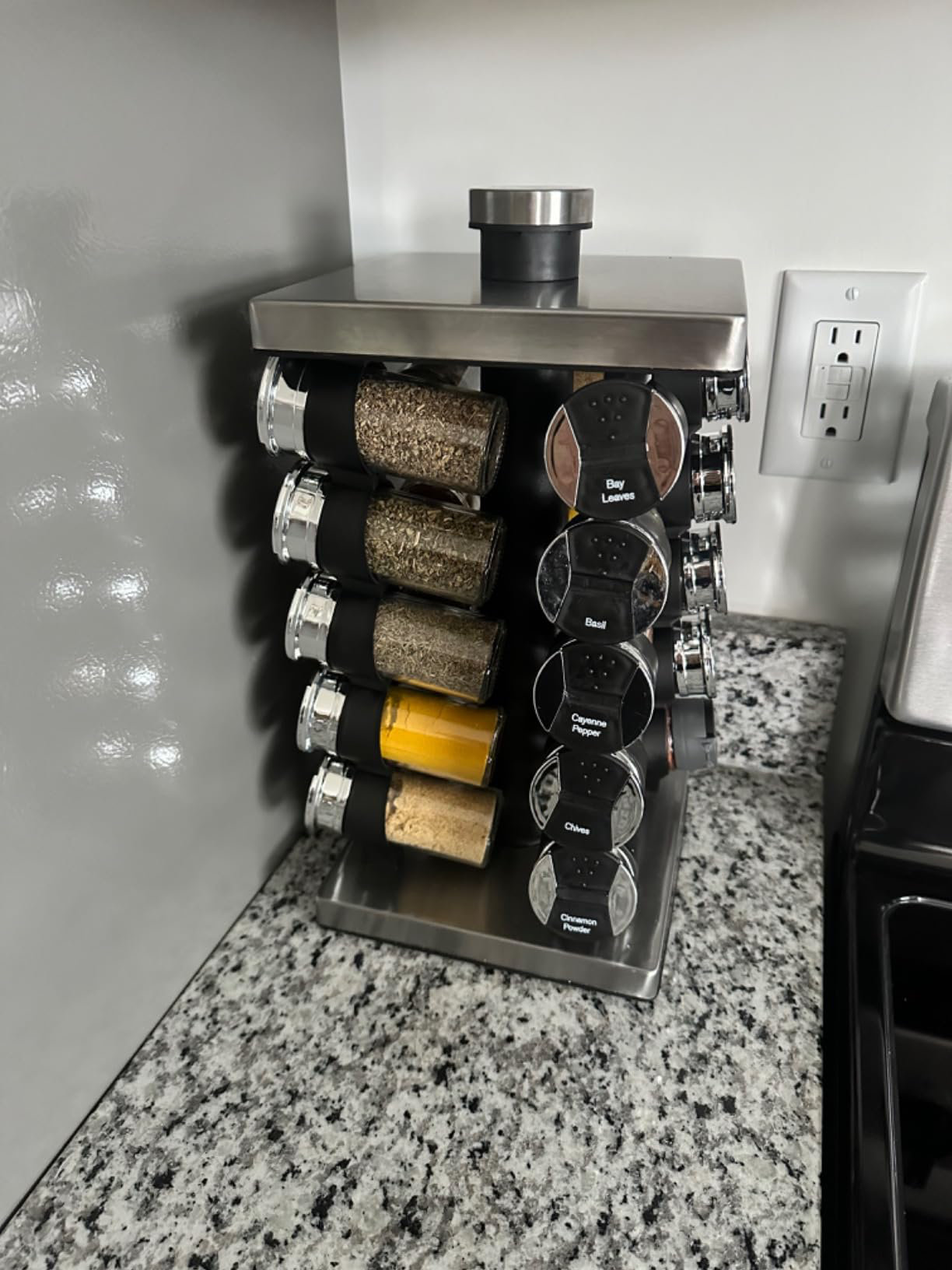 Prep & Savour 20 Jar Spice Rack with Spices Included - Tower Organizer ...