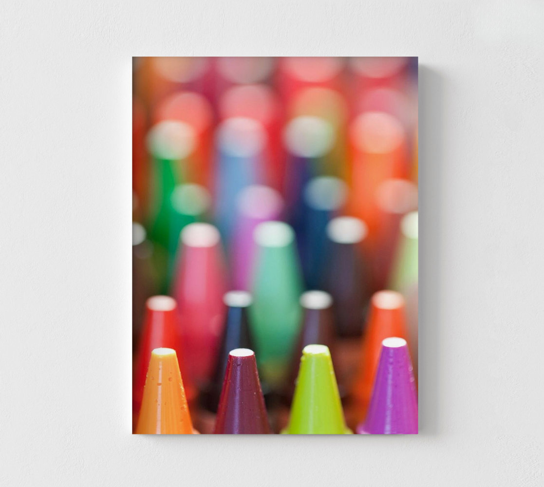 WeFrameArt Rainbow Crayons Photography Print, Framed Art Materials ...