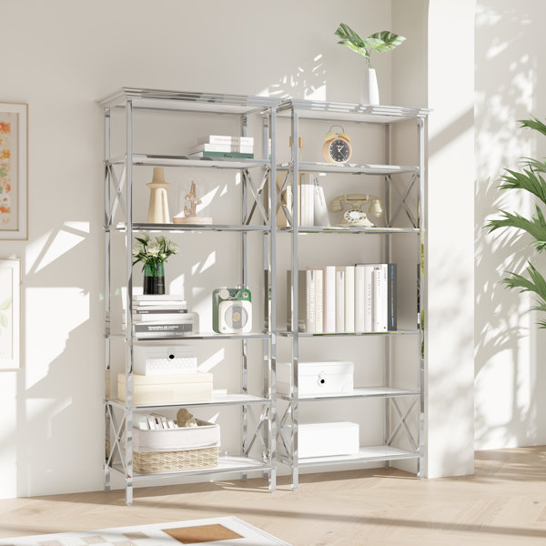 Brayden Studio® Modern Storage Shelf With Tempered Glass Top And ...