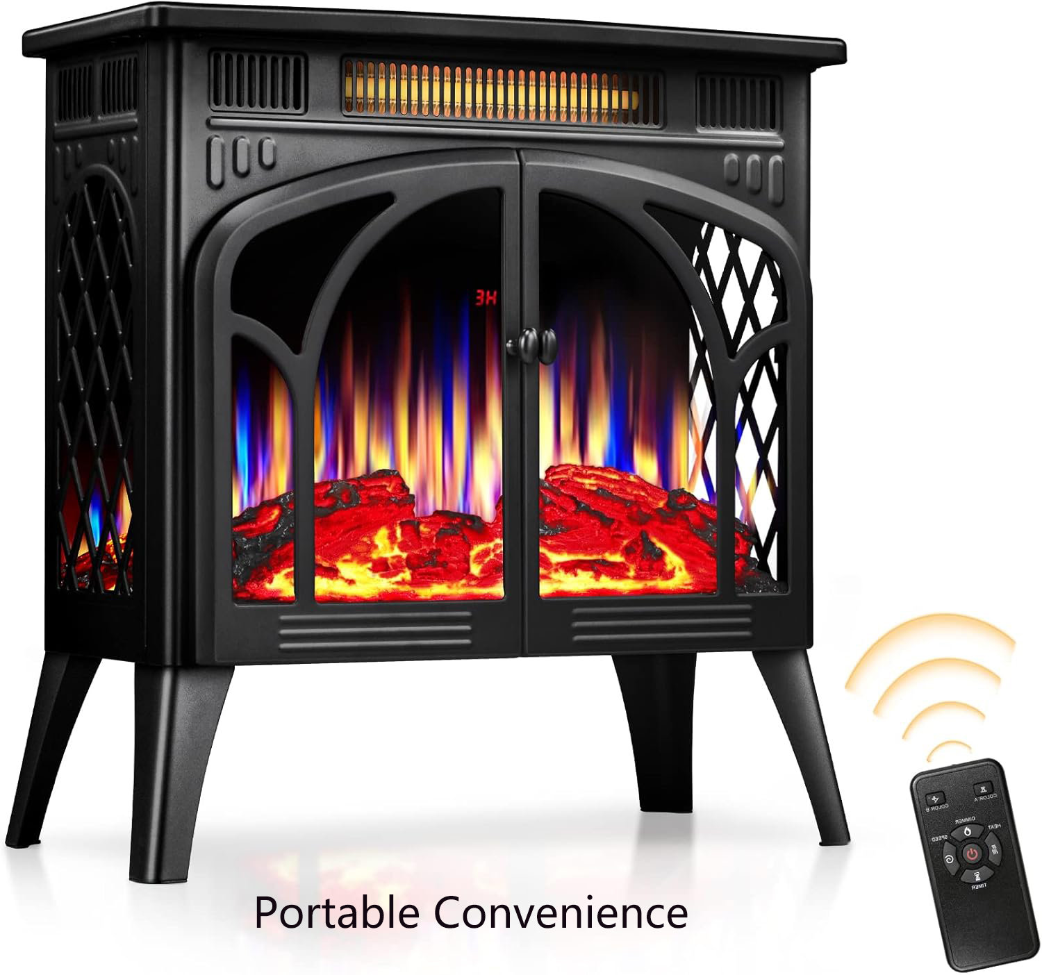 Winston Porter Electric Fireplace Heater Portable Electric Fireplace ...