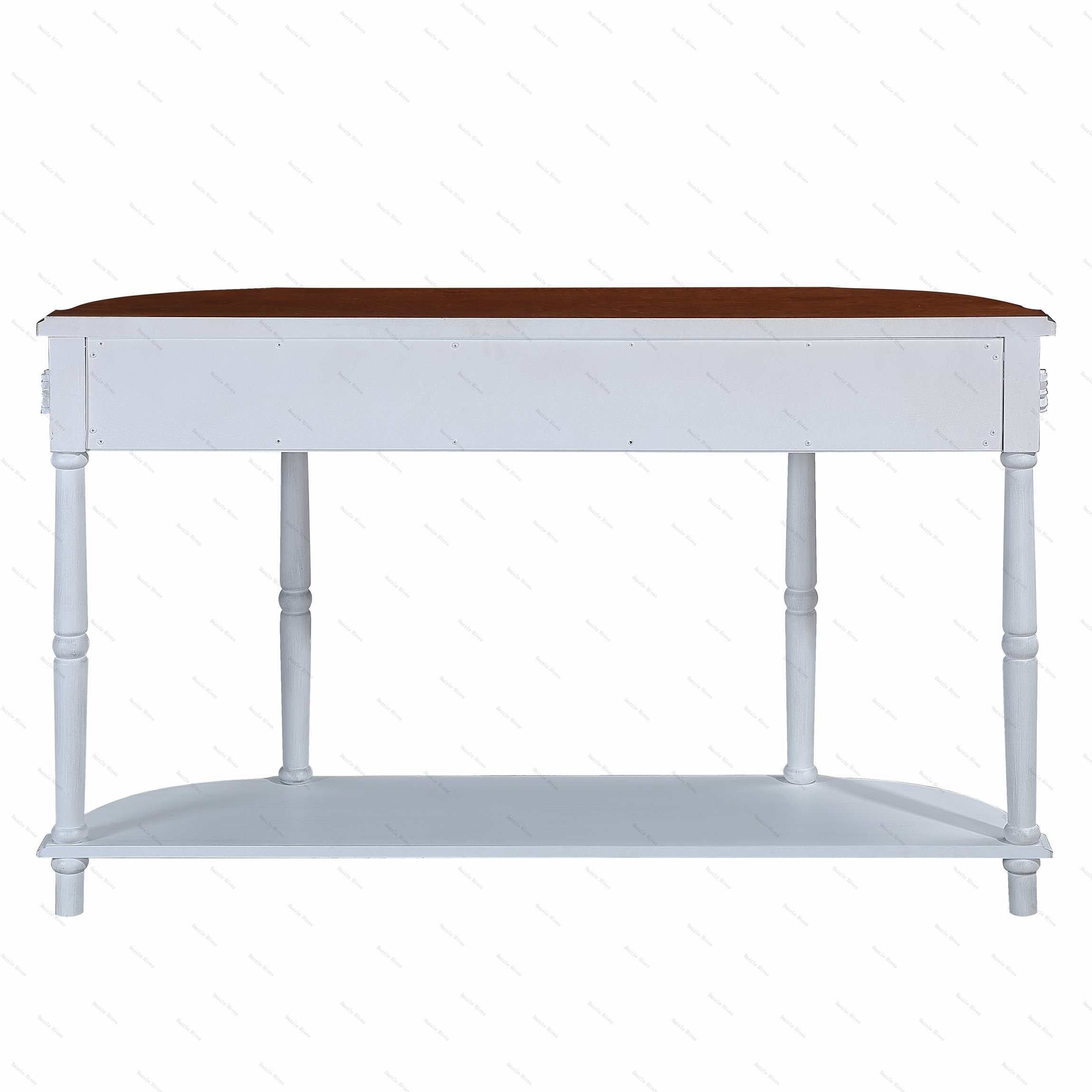 Charlton Home® Retro Curved Wood Console Table, 52 inch Circular Half ...