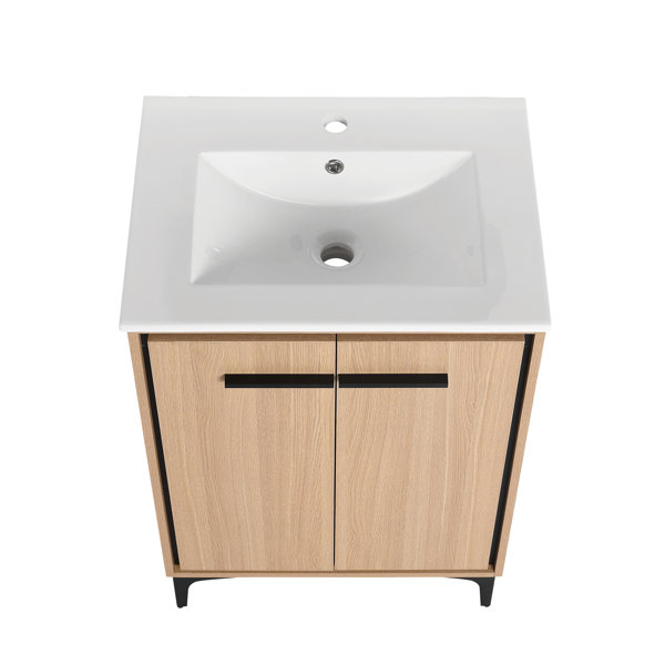 Tryimagine 24 Inch Bathroom Vanity Base With Basin, Storage Cabinet ...