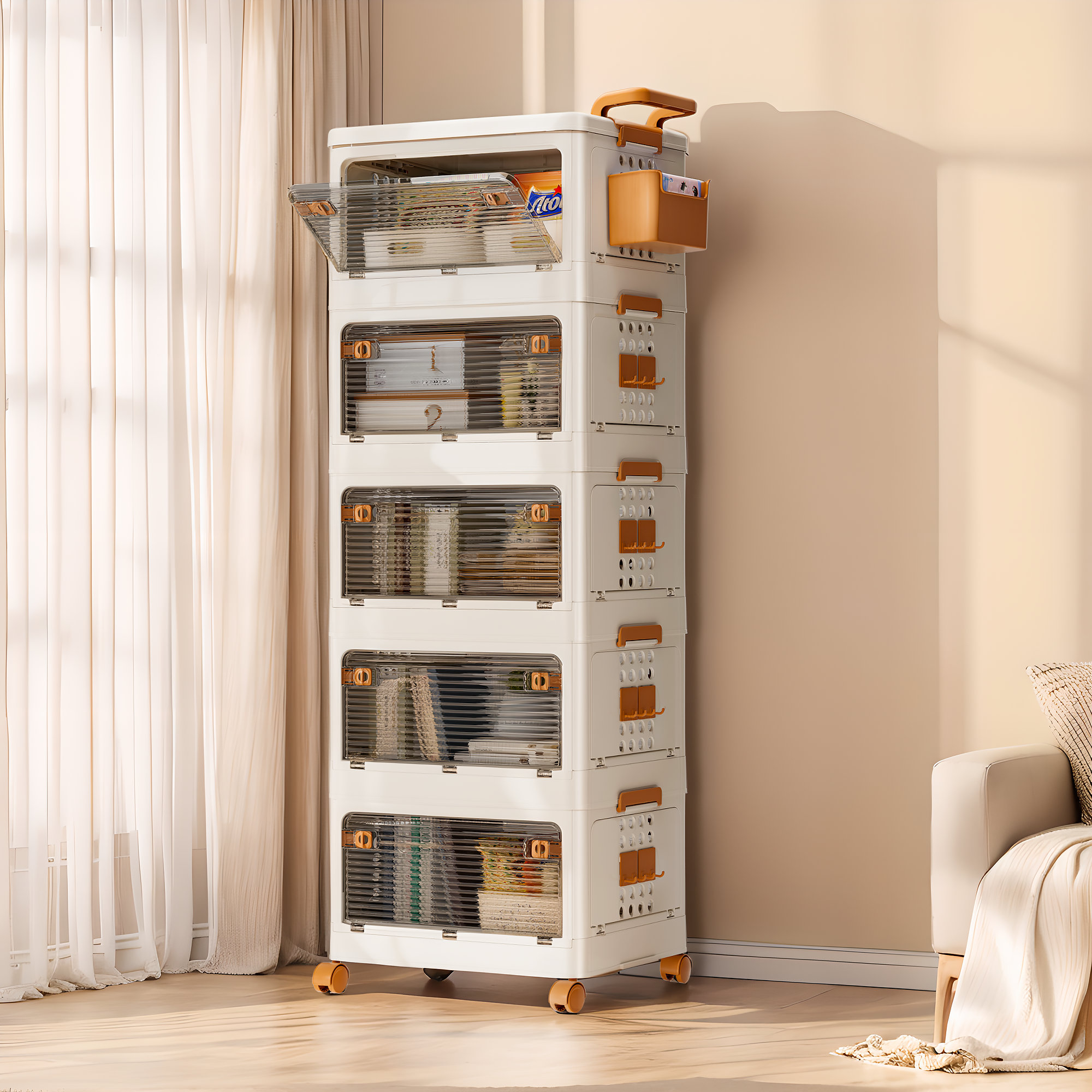 Rebrilliant Large Functional Plastic Storage Bin with Wheel | Wayfair