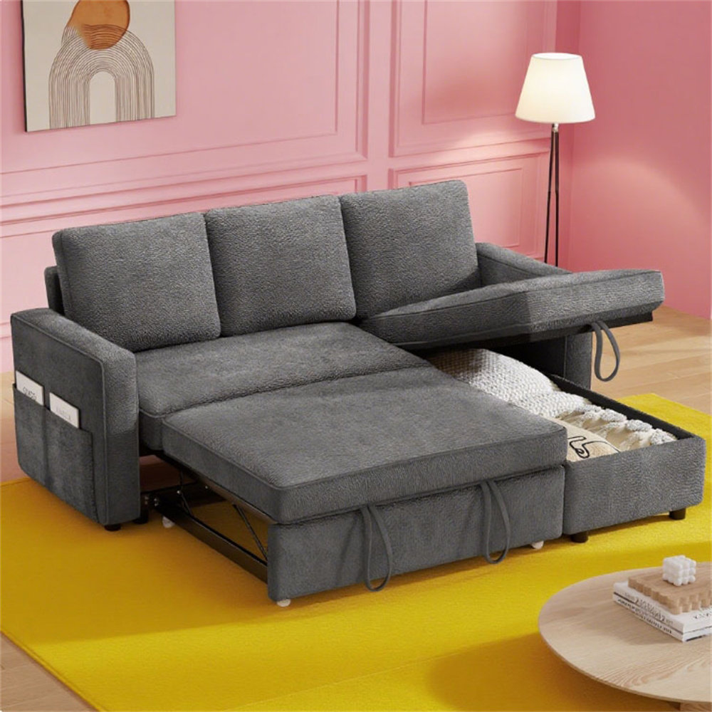 Ebern Designs 81" Sleeper Sofa Bed, 2 In 1 Pull Out Couch With ...