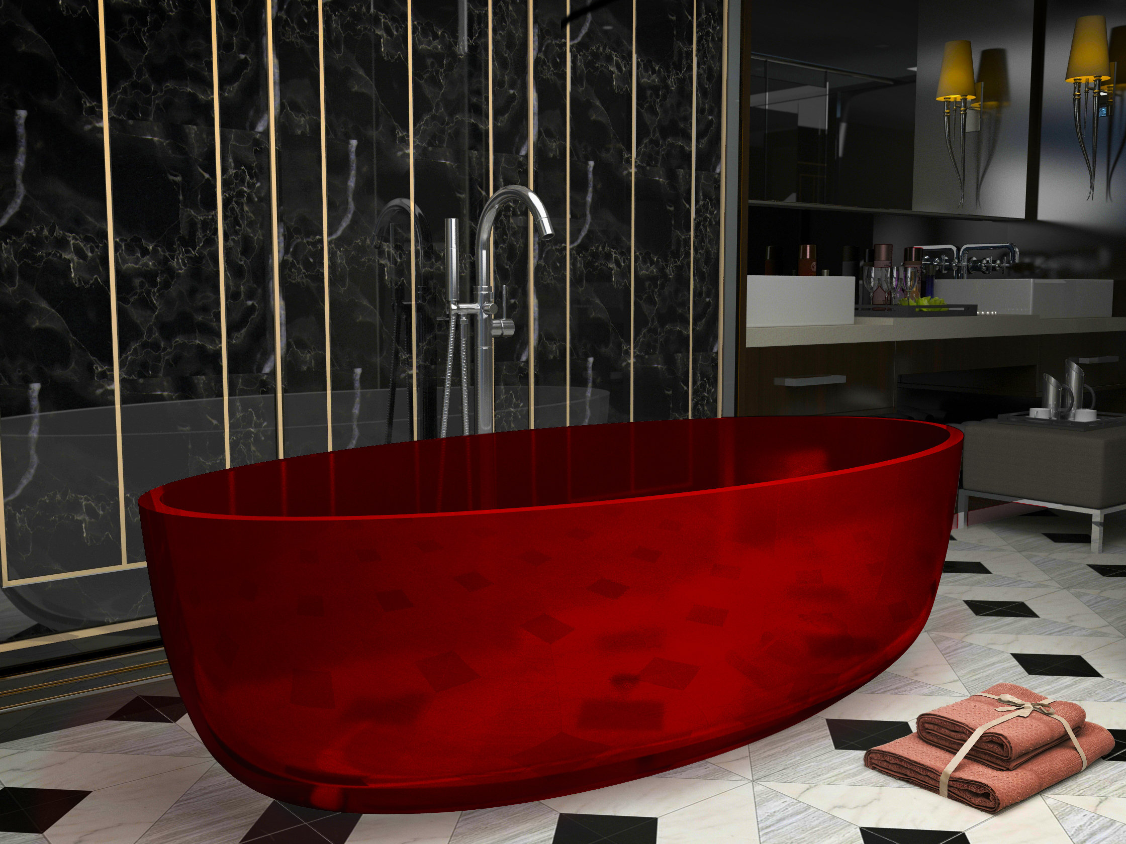 ANZZI Opal 67" x 31" Freestanding Soaking Stone Bathtub | Wayfair