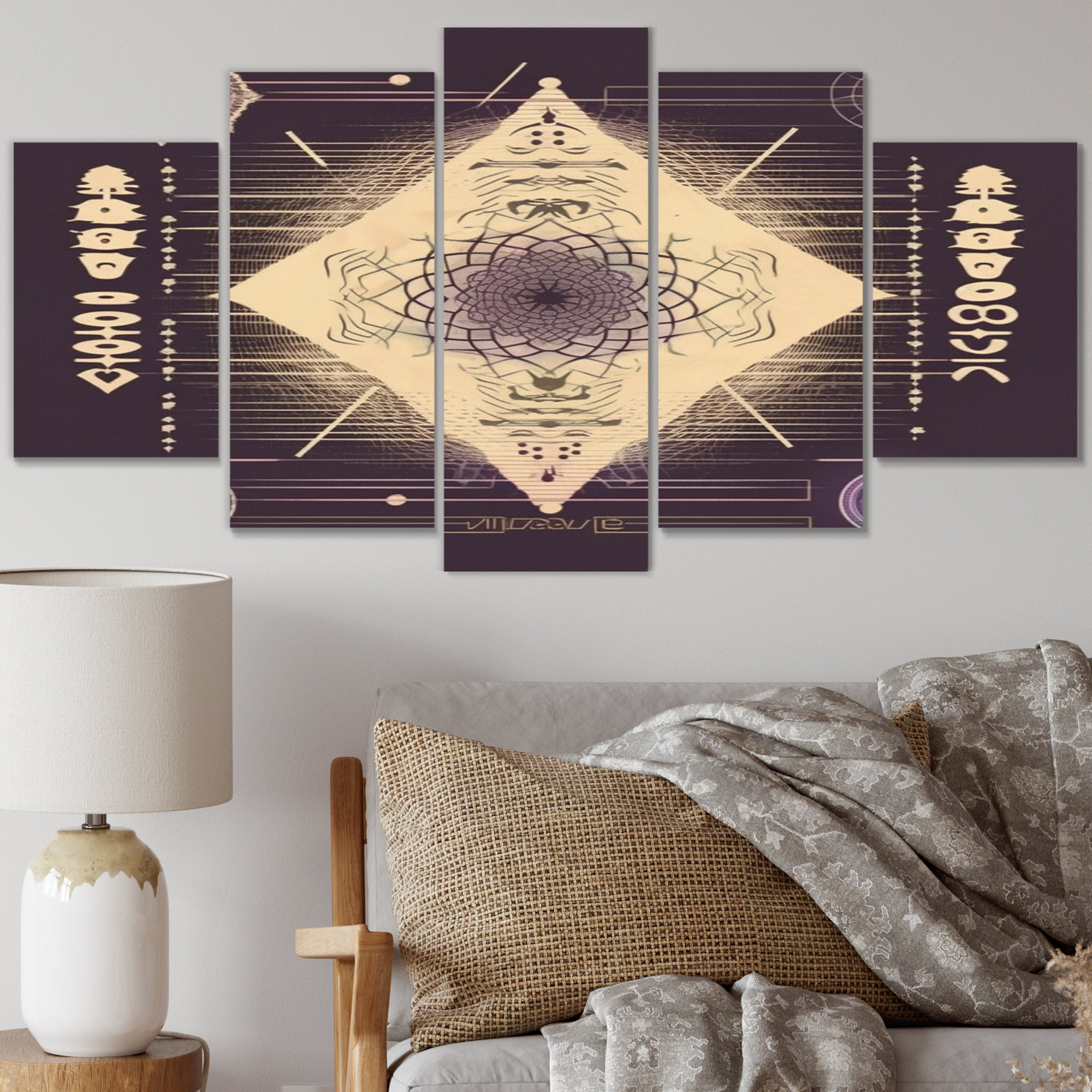 Design Art Spirit Invocation Vintage Mandala I - Christianism Canvas ...