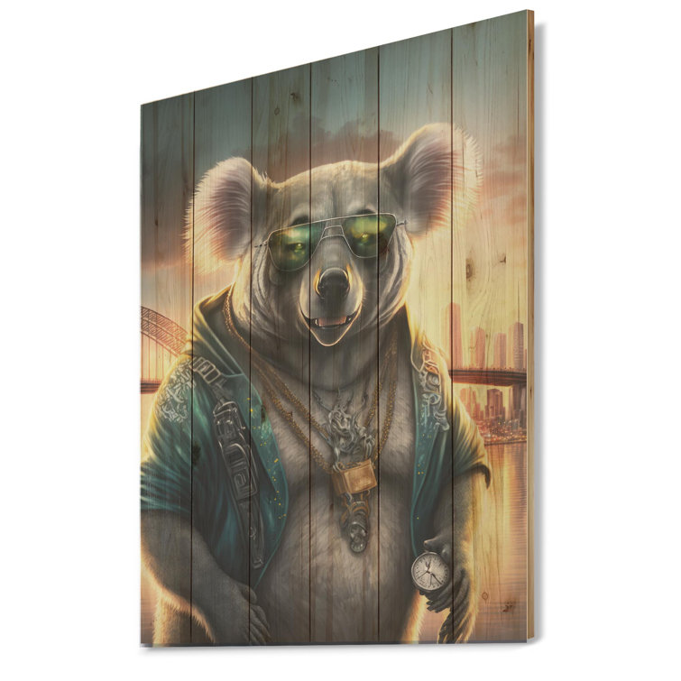 Trinx Idalys " Idalys Koala Gangster In NYC " on Wood | Wayfair
