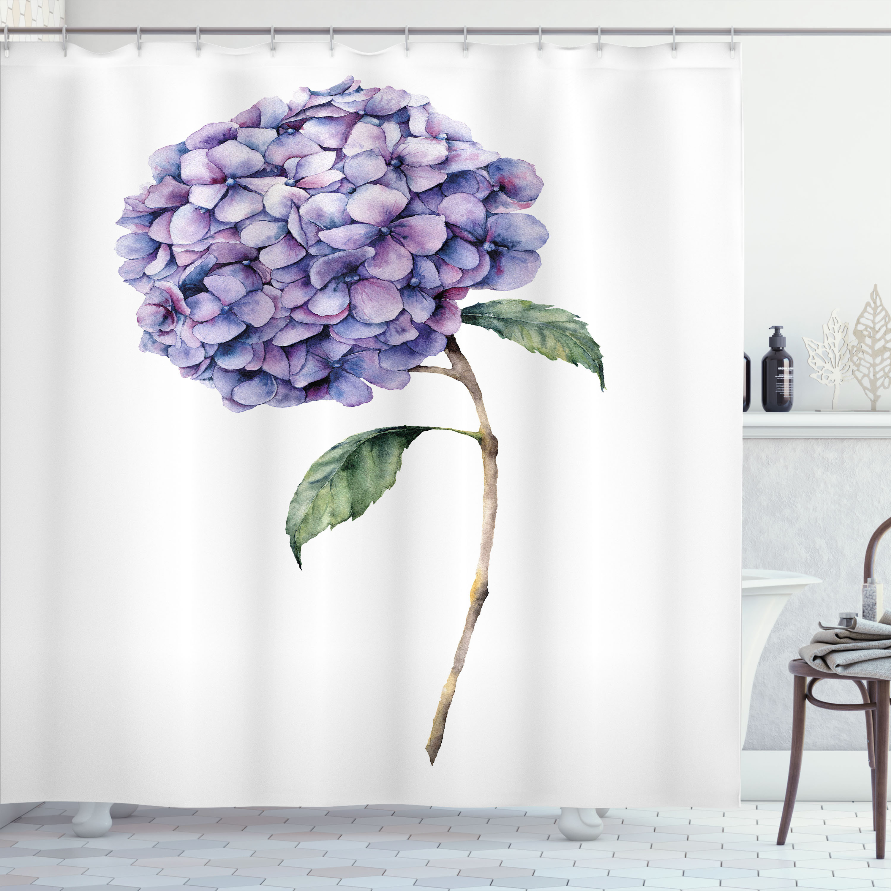 East Urban Home Hydrangea Shower Curtain Fine Art Paint of Flower ...
